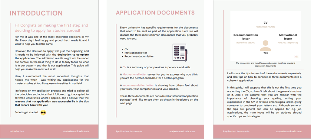 Advanced study abroad application guide - Maja Stamenkovic